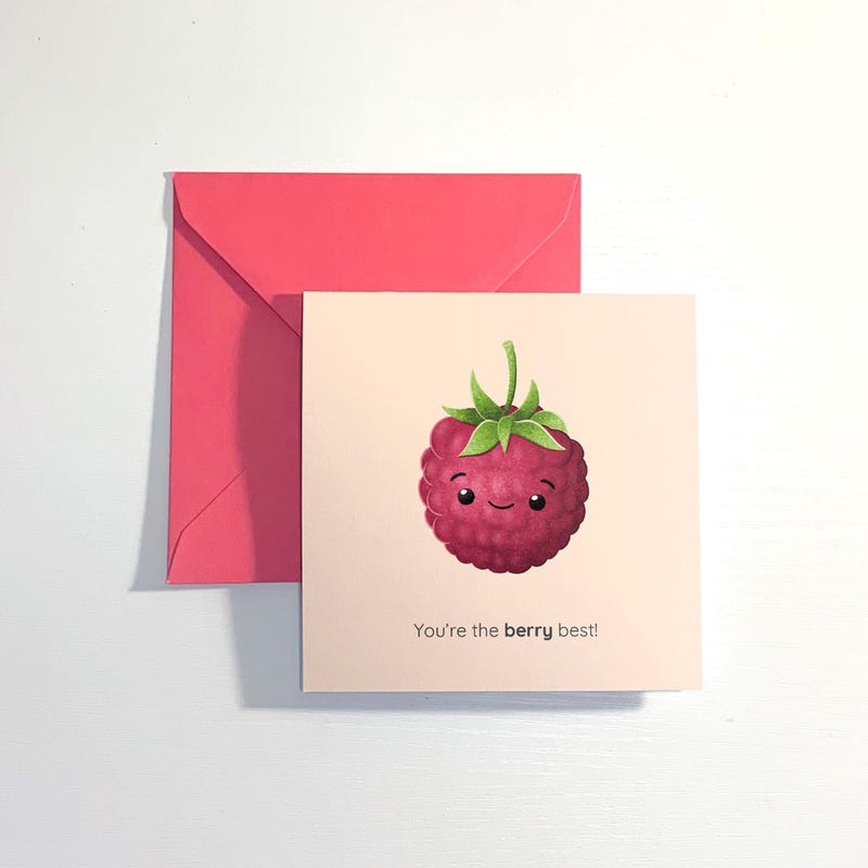 Raspberry Thank You Card - Etsy