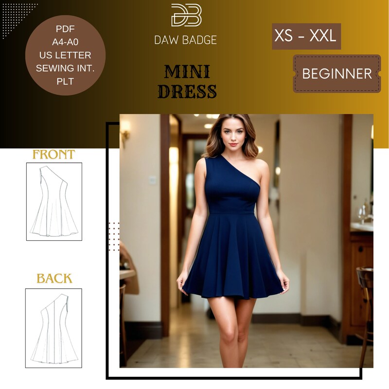 Short Dress Pattern - Etsy