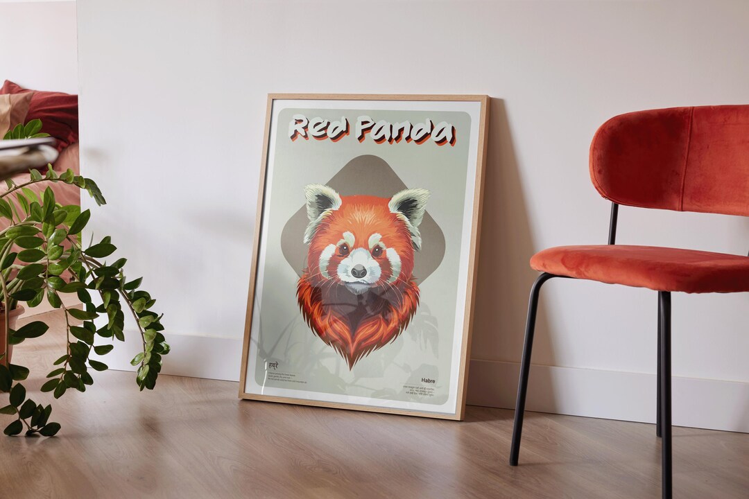 Red Panda Poster, Nepali Animal Wall Art, Habre Himalayan Wildlife ...