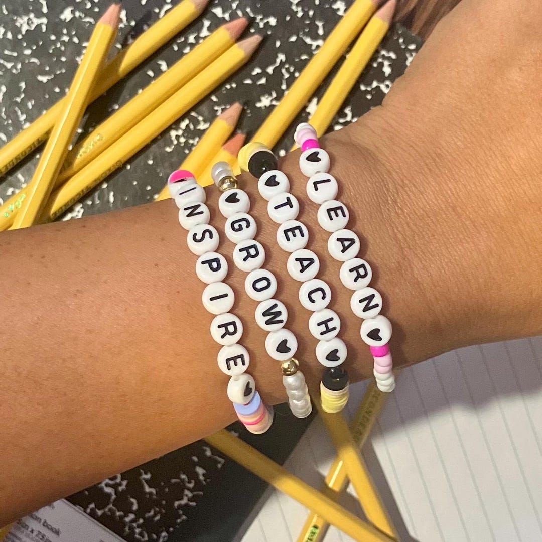 Teacher Bracelets - Back to School Bracelets - Teacher Gifts - Etsy
