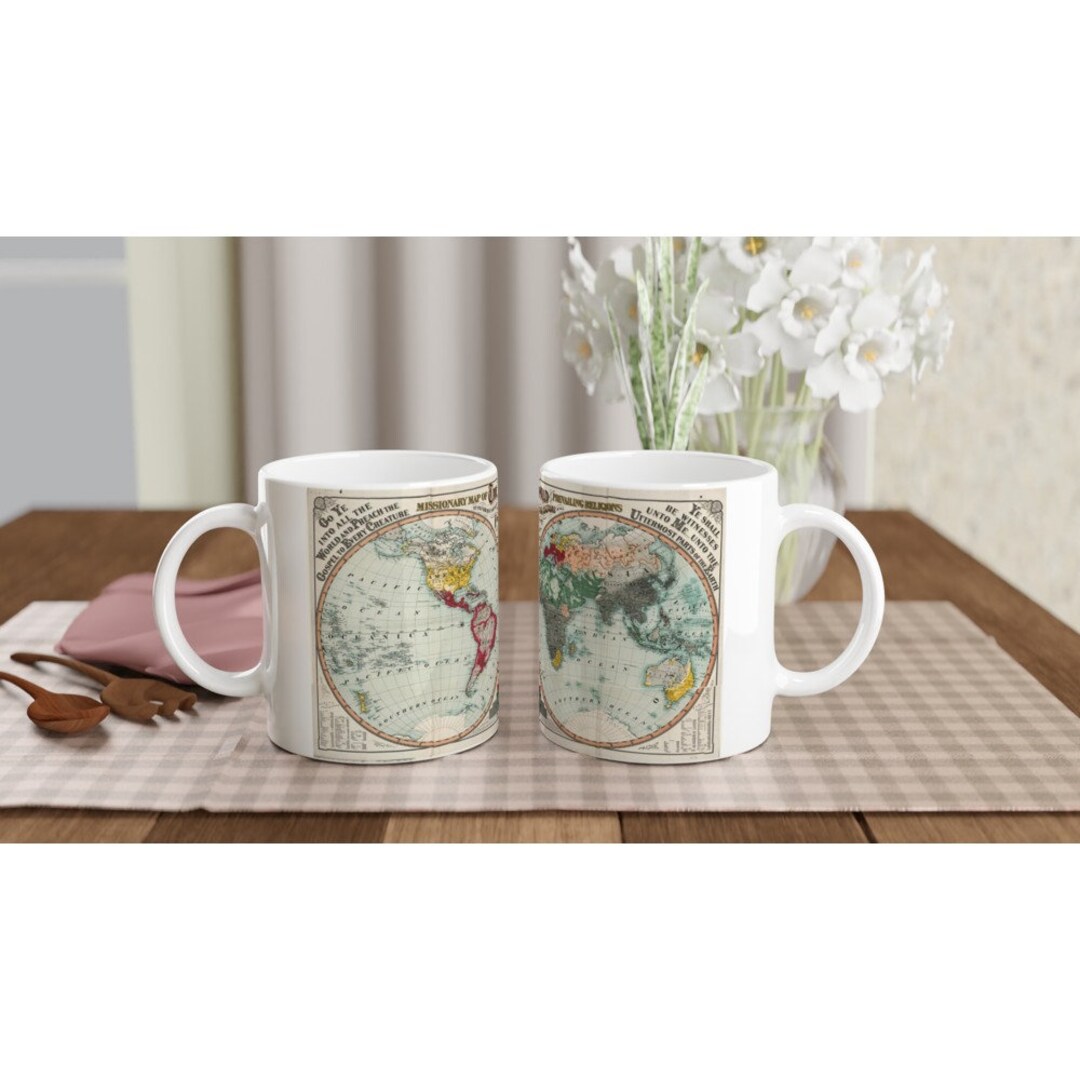 World Map Coffee and Tea Mug - Etsy