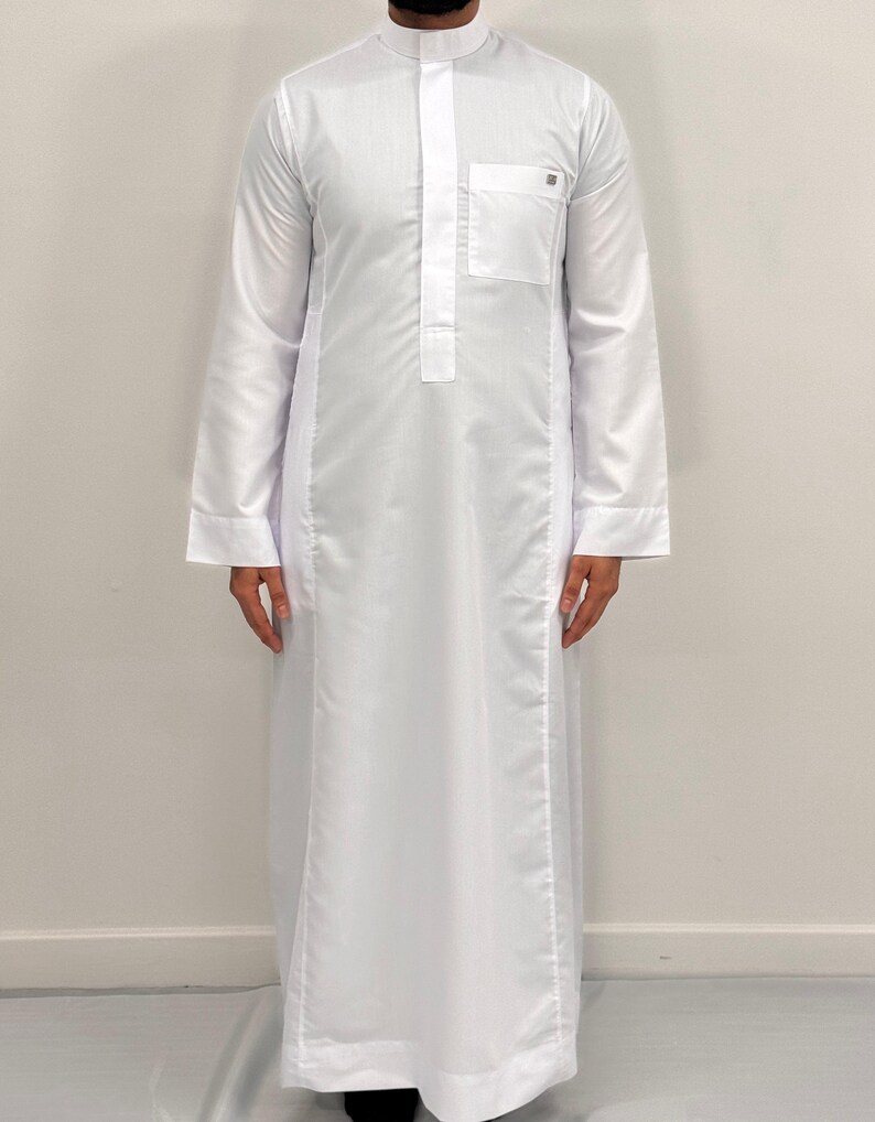Men's Oxford Fabric Saudi Thobe - White - Etsy