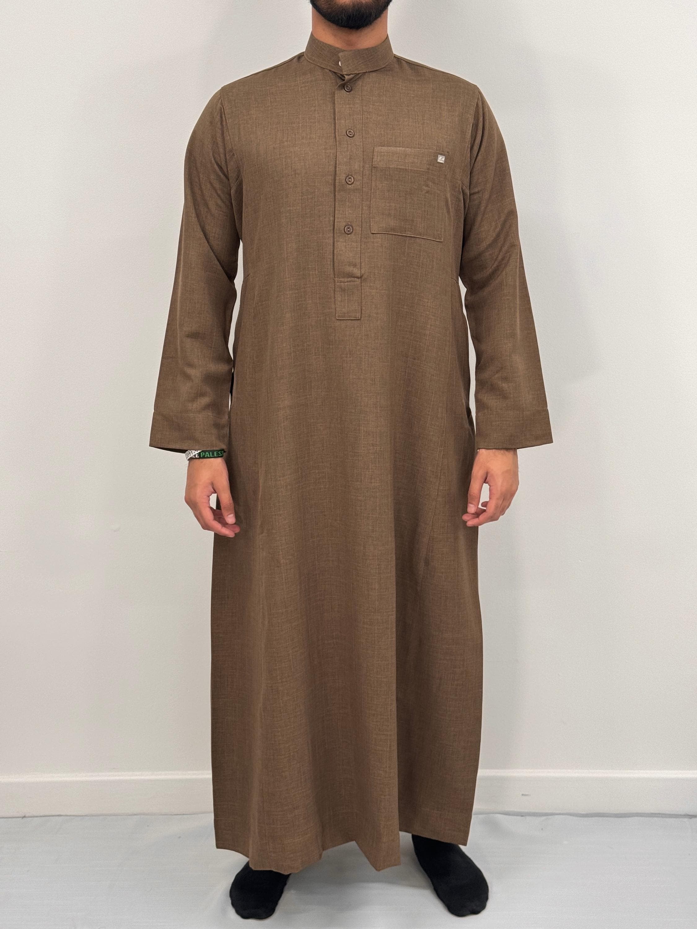 Men's Winter Saudi Thobe - Brown - Etsy