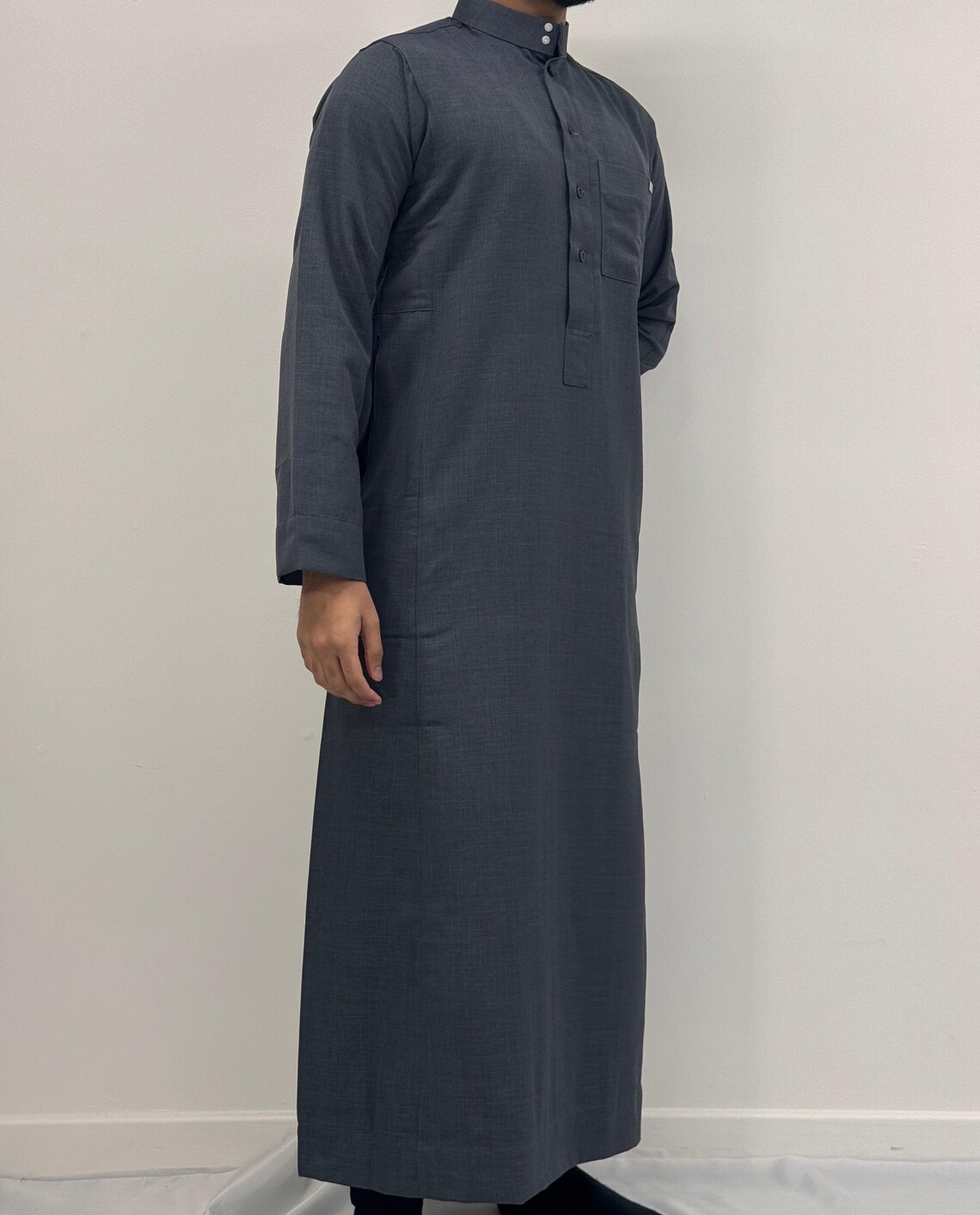 Men's Winter Saudi Thobe - Grey - Etsy