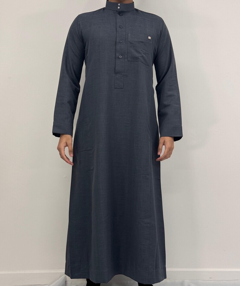 Men's Winter Saudi Thobe - Grey - Etsy