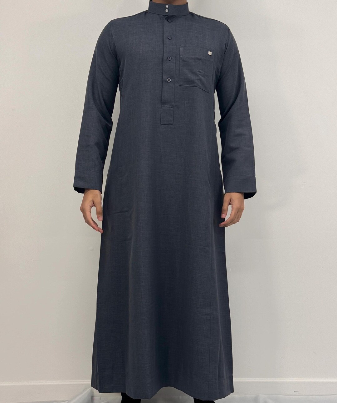 Men's Winter Saudi Thobe - Grey - Etsy