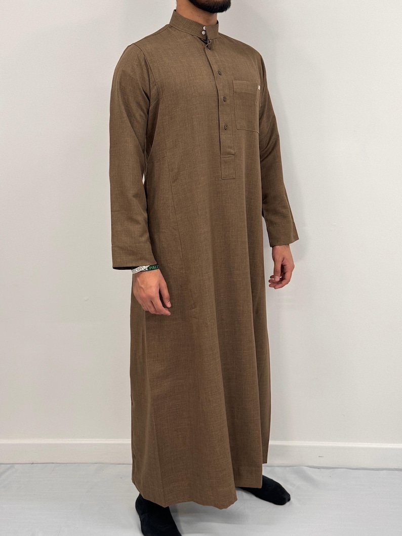 Men's Winter Brown Saudi Thobe - Etsy
