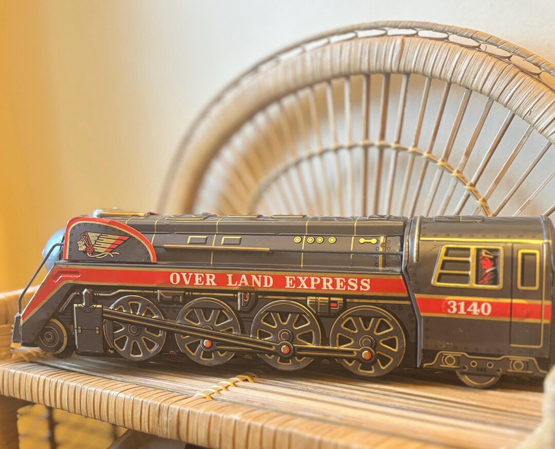 Vintage Over Land Express Tin Litho Toy Train, Made in Japan - Etsy