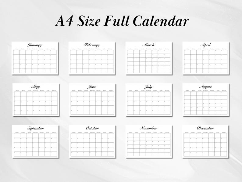 2025 Printable Calendar PDF Minimalistic Design, Monthly Editable Desk ...