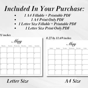 2025 Printable Calendar PDF Minimalistic Design, Monthly Editable Desk ...