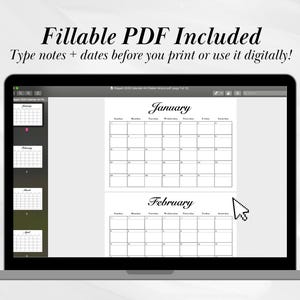 2025 Printable Calendar PDF Minimalistic Design, Monthly Editable Desk ...