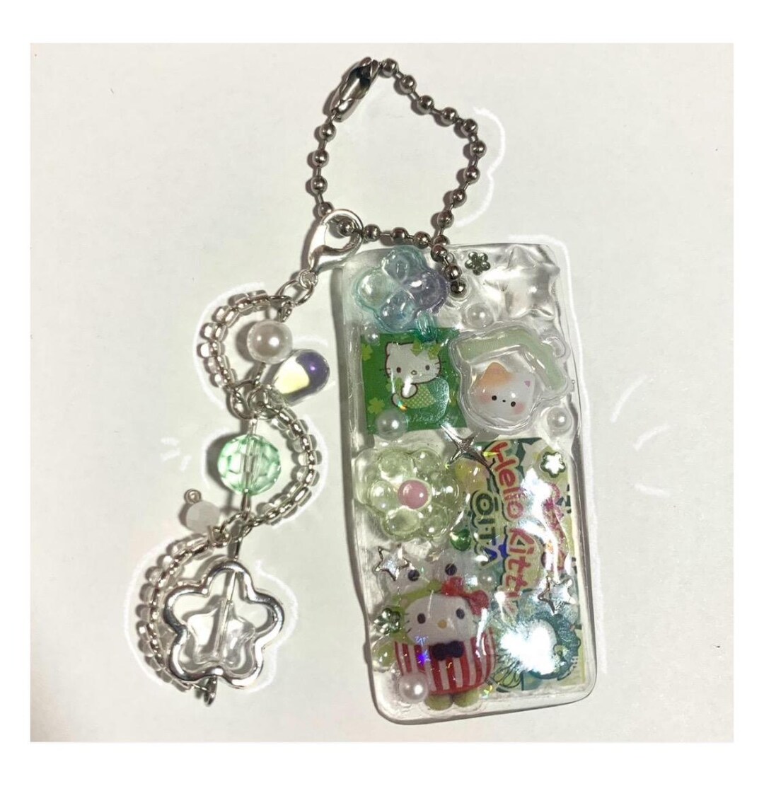 Handmade Pastel Green Hello Kitty Cluttered Keychain keychain ...