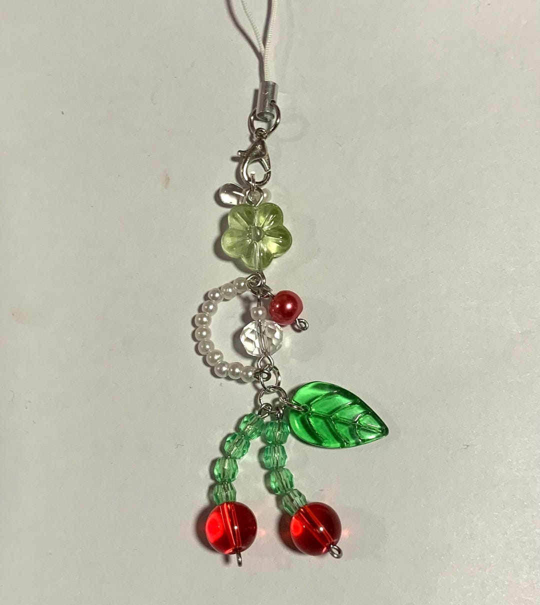 Handmade Cherry Inspired Cluttered Phone Charm bracelet beadedjewelry ...