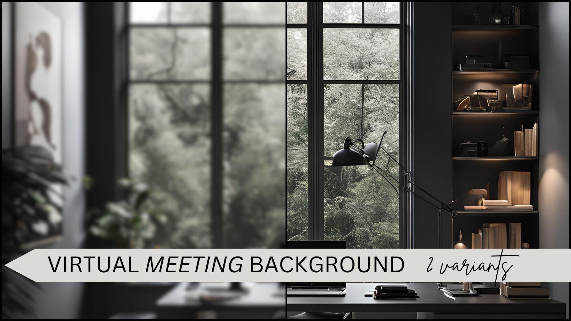 Zoom Meeting Background With Dark Home Office Virtual Background for ...