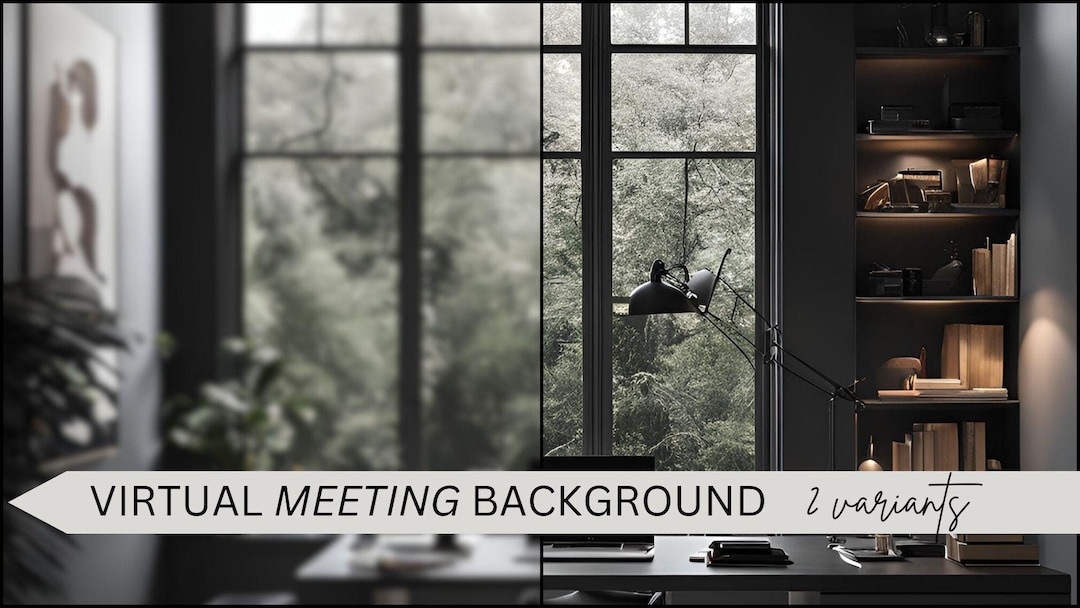 Zoom Meeting Background With Dark Home Office Virtual Background for ...