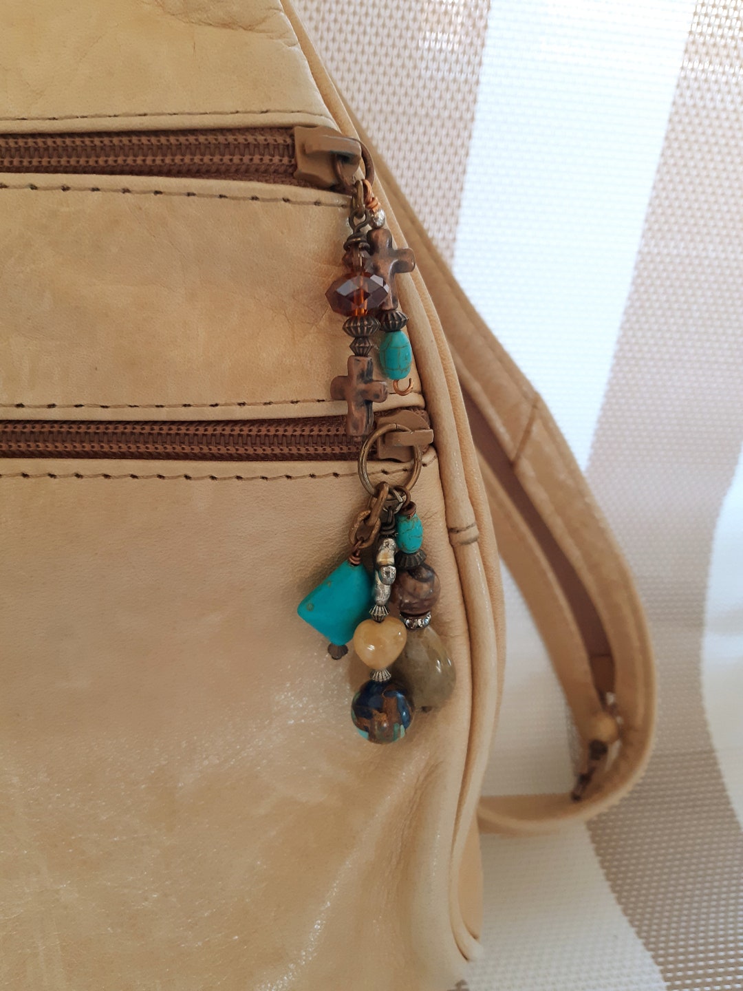 Vintage Blonde Leather Hobo Backpack, Crossbody, Sling Bag, Satchel ...