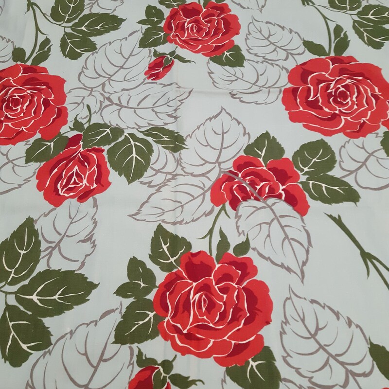 Red Rose Fabric - Etsy