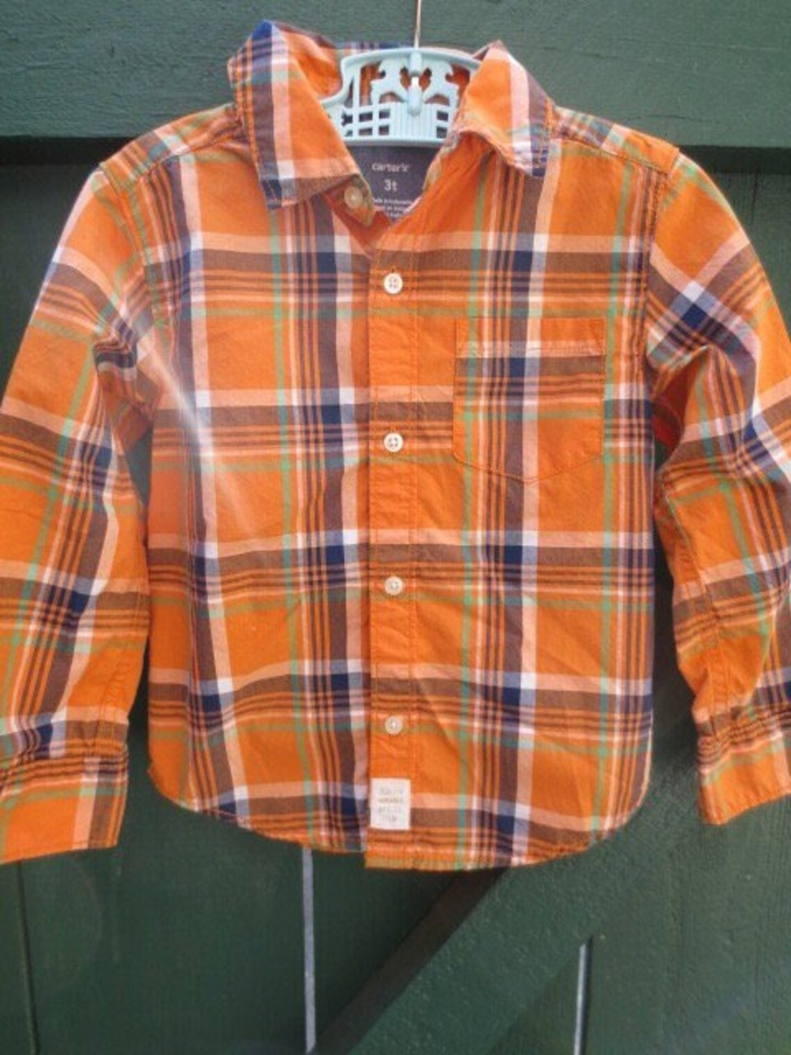 Fall Orange Plaid Cowboy Shirt Country Western Rockabilly - Etsy