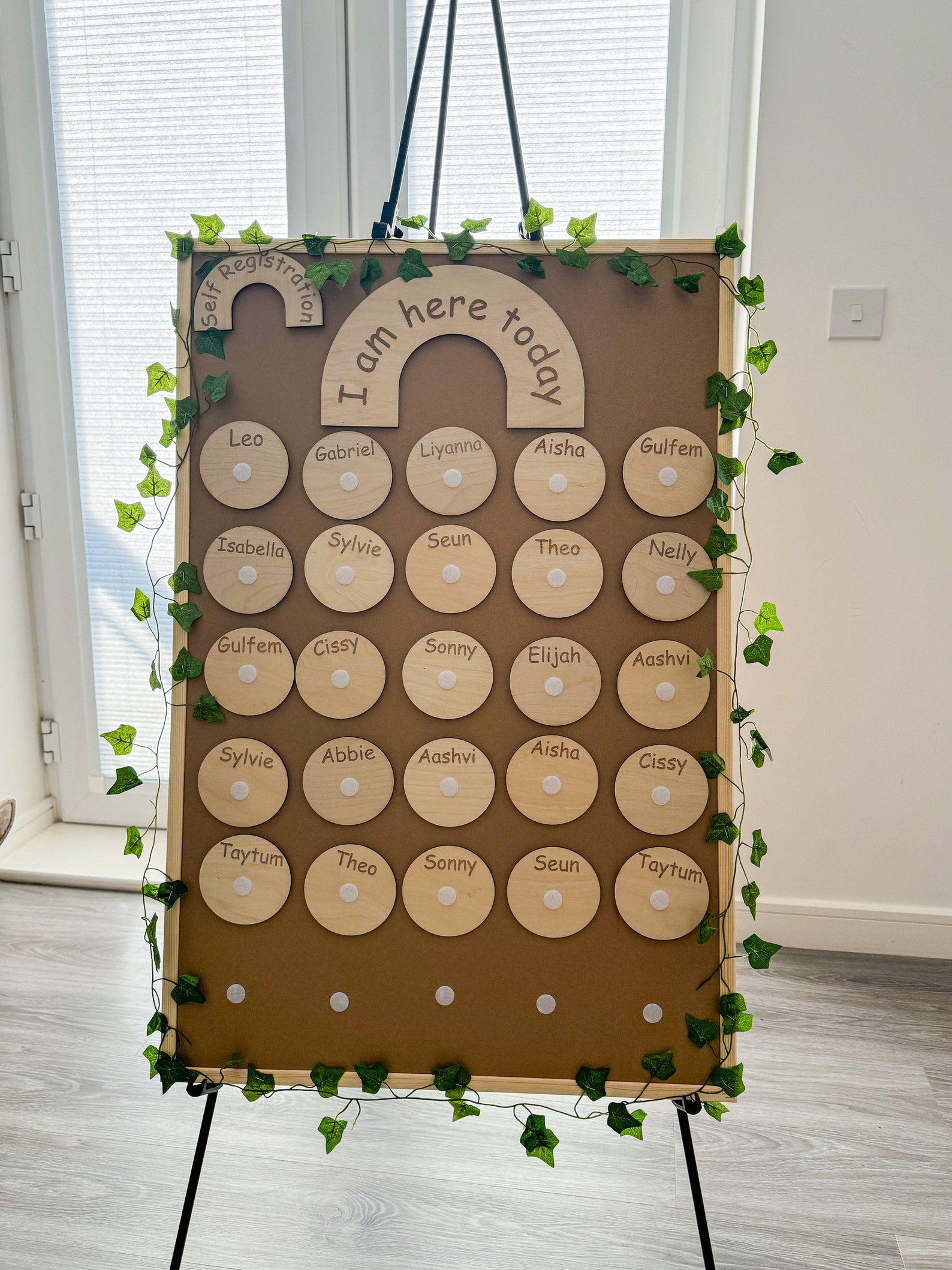 Reversible Self-registration Board, Titles and Name Discs. Whiteboard ...