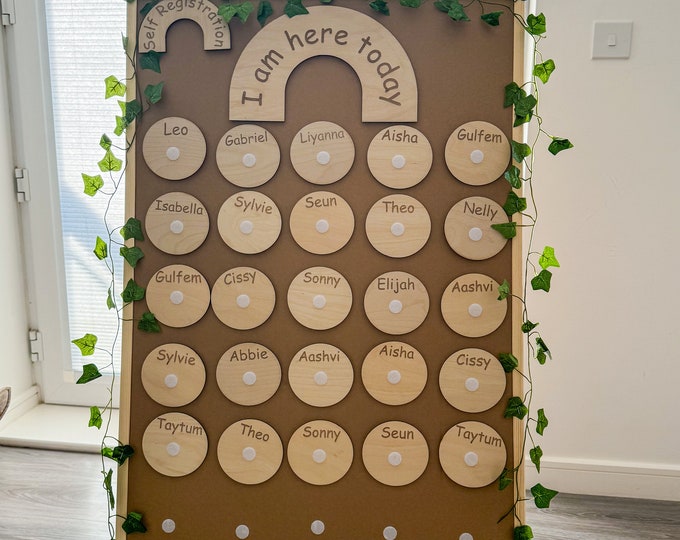 Reversible Self Registration Board, Titles and Name Discs. Whiteboard ...