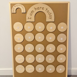 Reversible Self-registration Board, Titles and Name Discs. Whiteboard ...