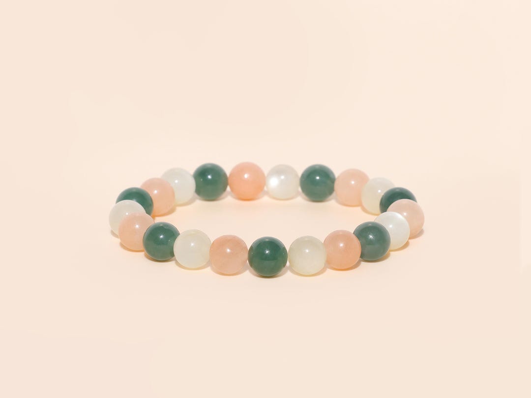 Natural Premium Grade Guatemalan Jade, Moonstone, and Peach Chalcedony ...
