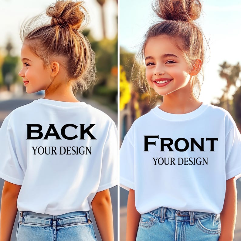 Front and Back Custom Text Shirt, Kid Youth Adult 2 Sides Tee, Inspired ...