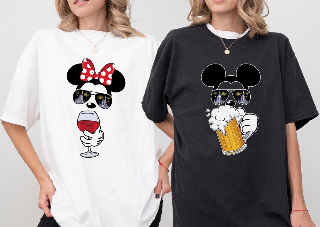 Disney Mickey and Minnie Beer Shirt, Mickey and Minnie Drinking Shirt ...