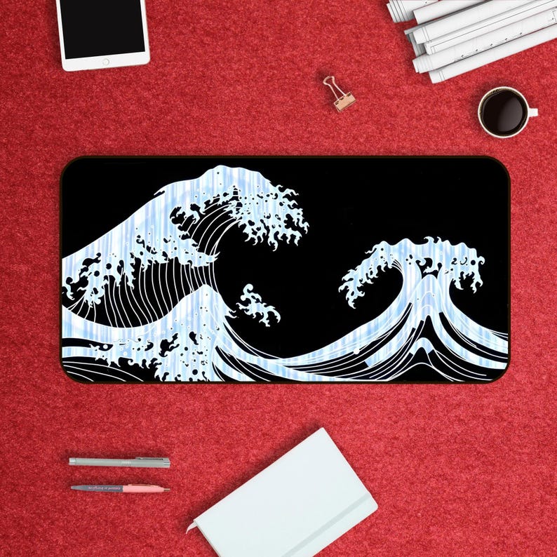Great Wave Desk Mat | Large Mouse Pad for Office & Gaming | Non-slip ...