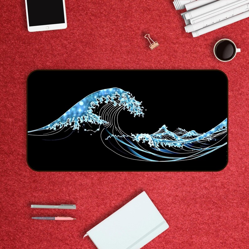 Great Wave Desk Mat | Large Mouse Pad for Office & Gaming | Non-slip ...