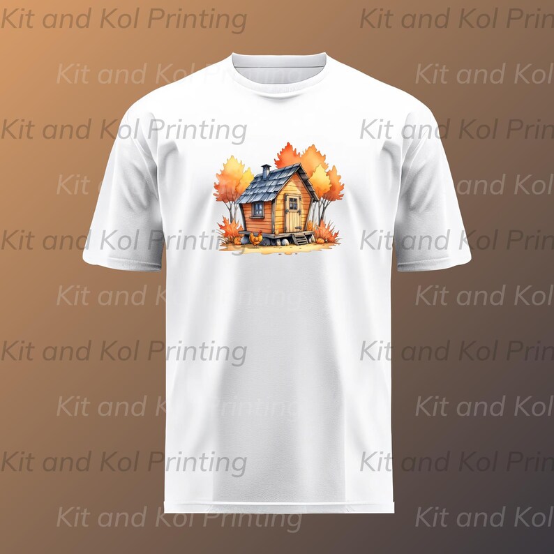 Autumn Chicken Hut Watercolor Clipart - Instant Download Sublimation ...