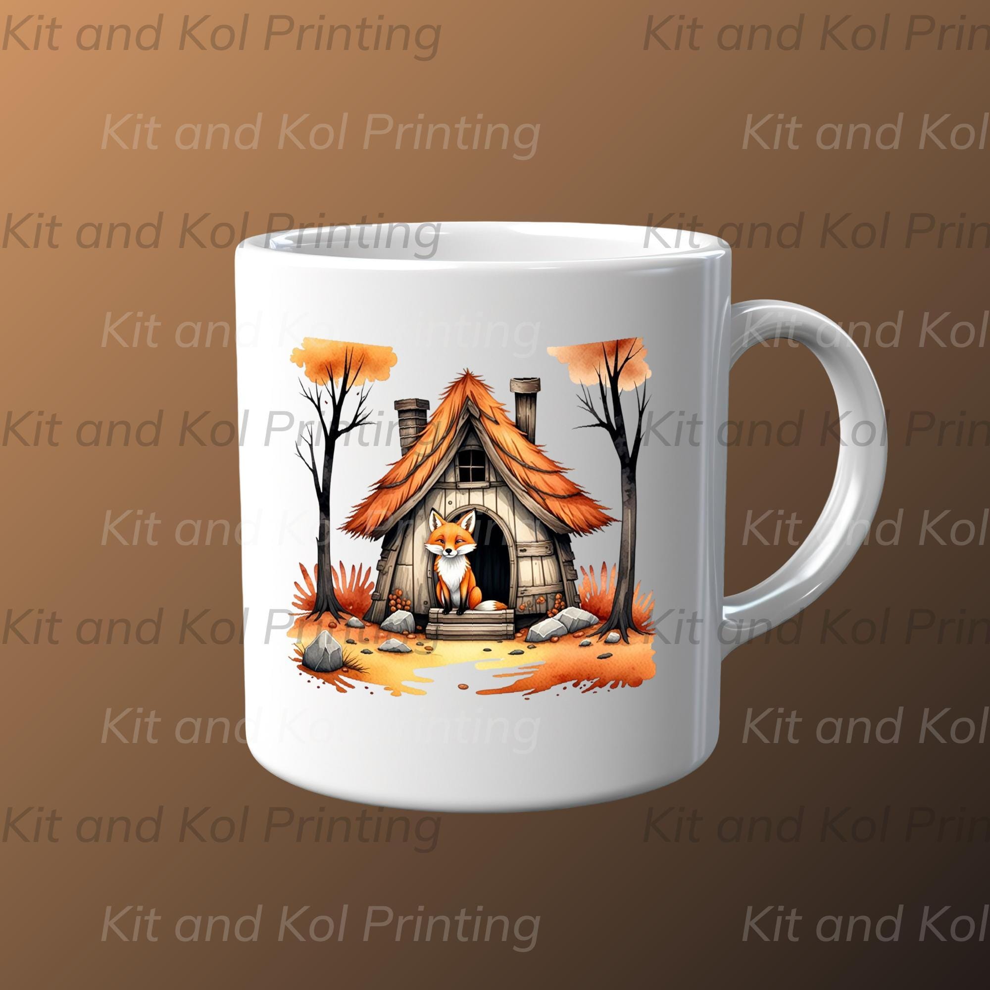 Autumn Fox Watercolor Clipart - Instant Download Sublimation Design - Etsy