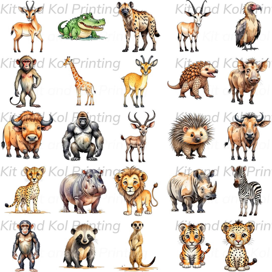 Wildlife, Animal Clipart Bundle - Instant Download Sublimation Design ...