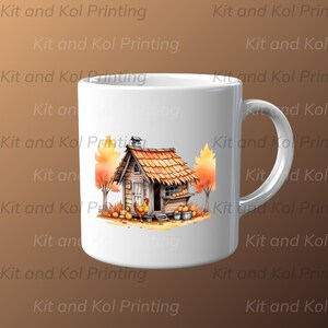 Autumn Chicken Hut Watercolor Clipart - Instant Download Sublimation ...