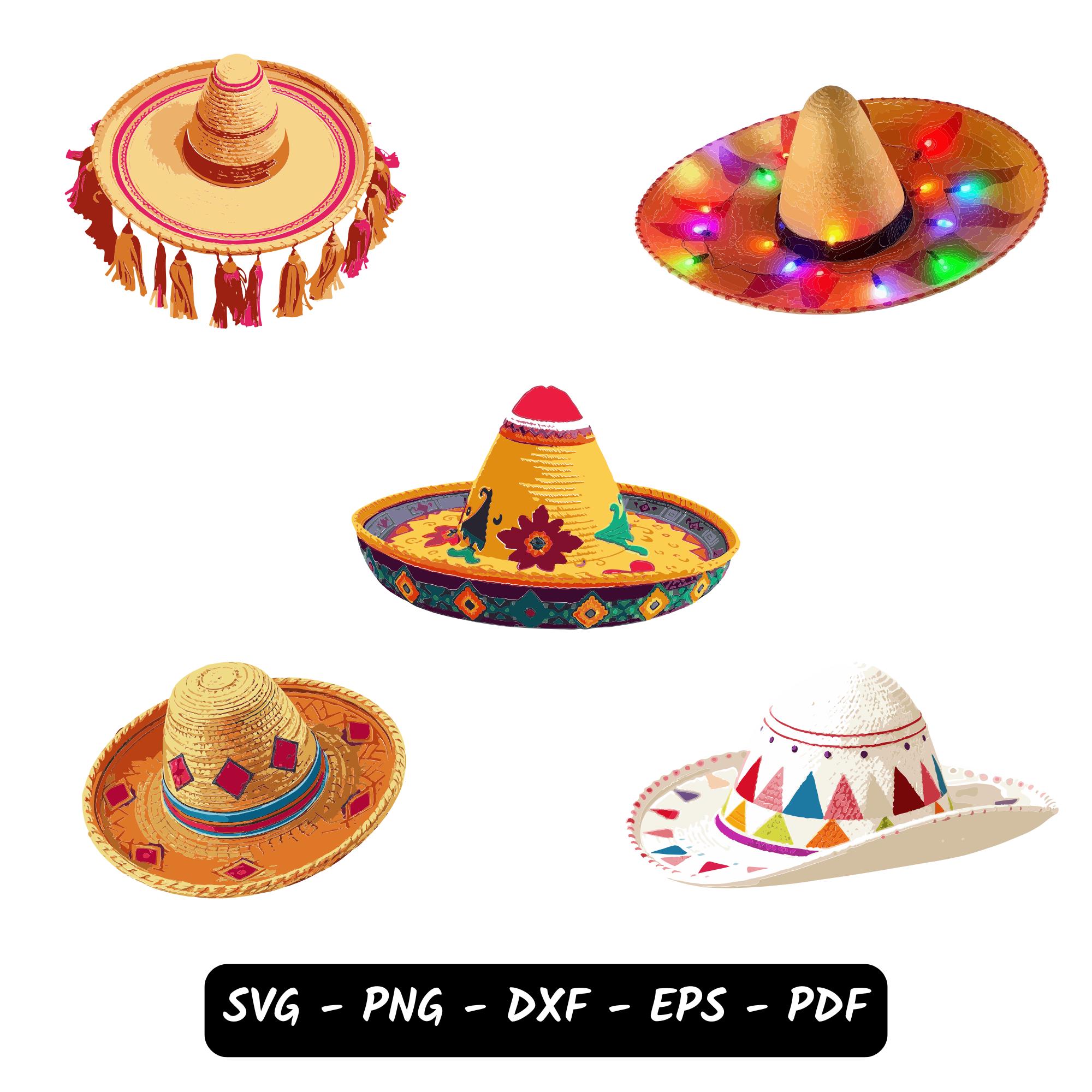 Sombrero SVG Bundle, Sombrero Clipart, Fiesta Svg, Sombrero Silhouette ...