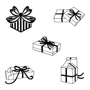 Gift Svg Bundle Clipart Cricut Present Silhouette Birthday Gift Vector ...