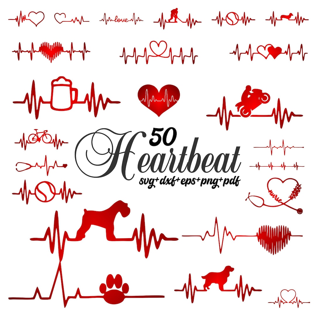 Heart Beat Svg Bundle, Heart Beat Clipart for Cricut, Heartbeat ...