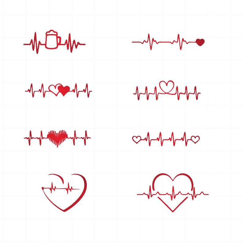 Heart Beat Svg Bundle, Heart Beat Clipart for Cricut, Heartbeat ...