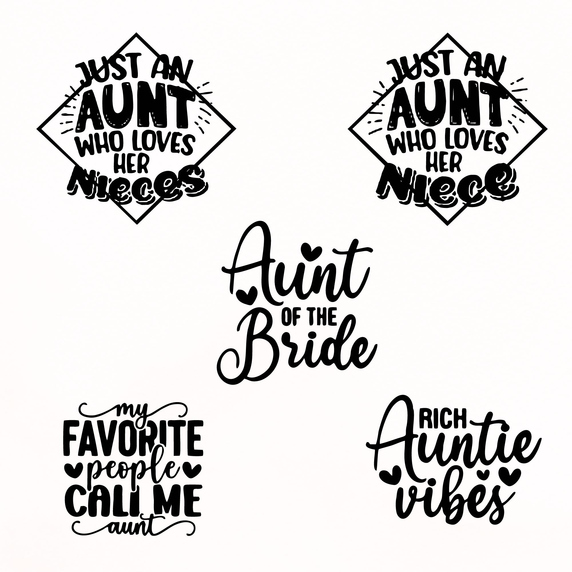 Aunt Svg Bundle, Aunt Clipart for Cricut, Auntie Silhouette, Aunt ...