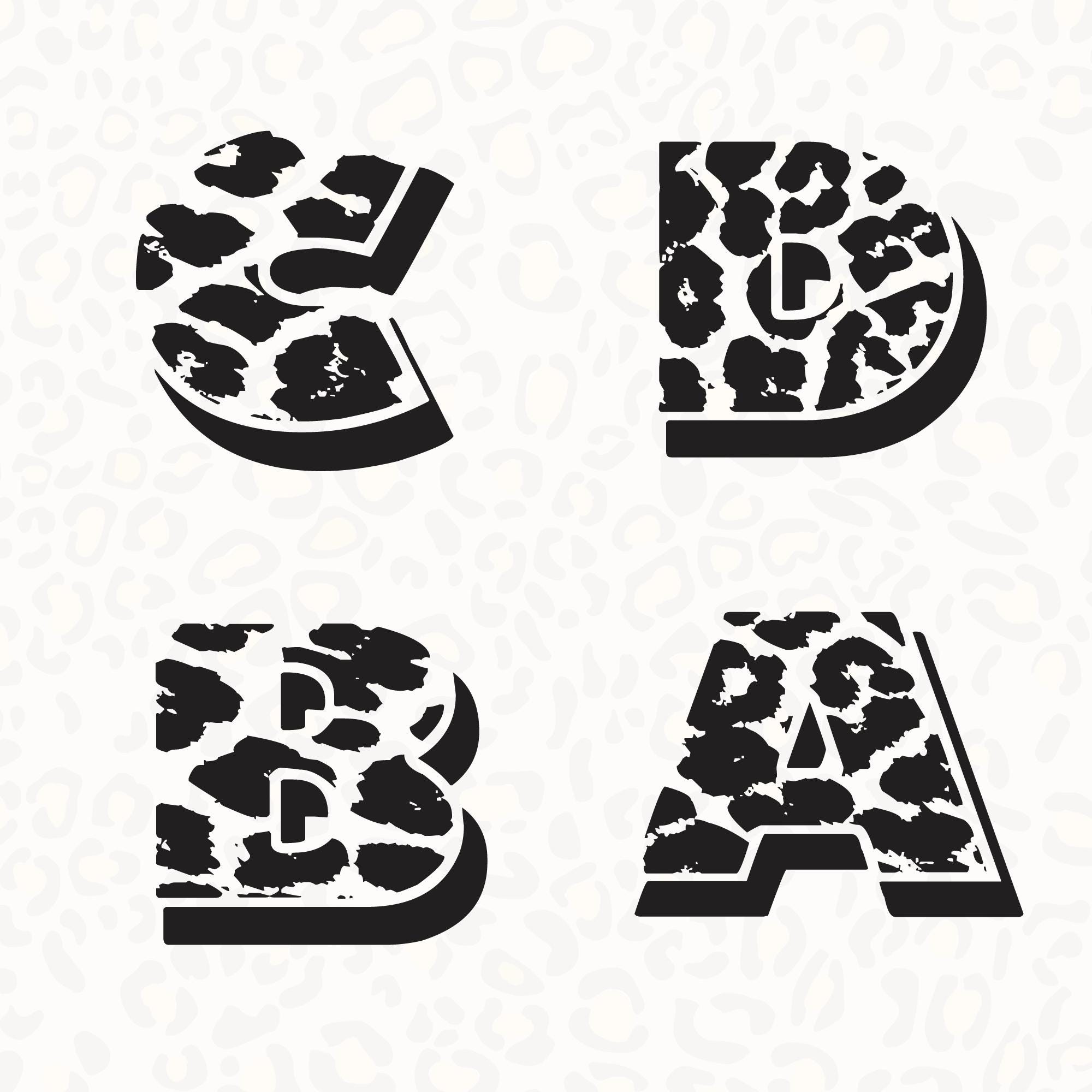 Leopard Print Alphabet Svg Bundle, Leopard Alphabet Clipart for Cricut ...