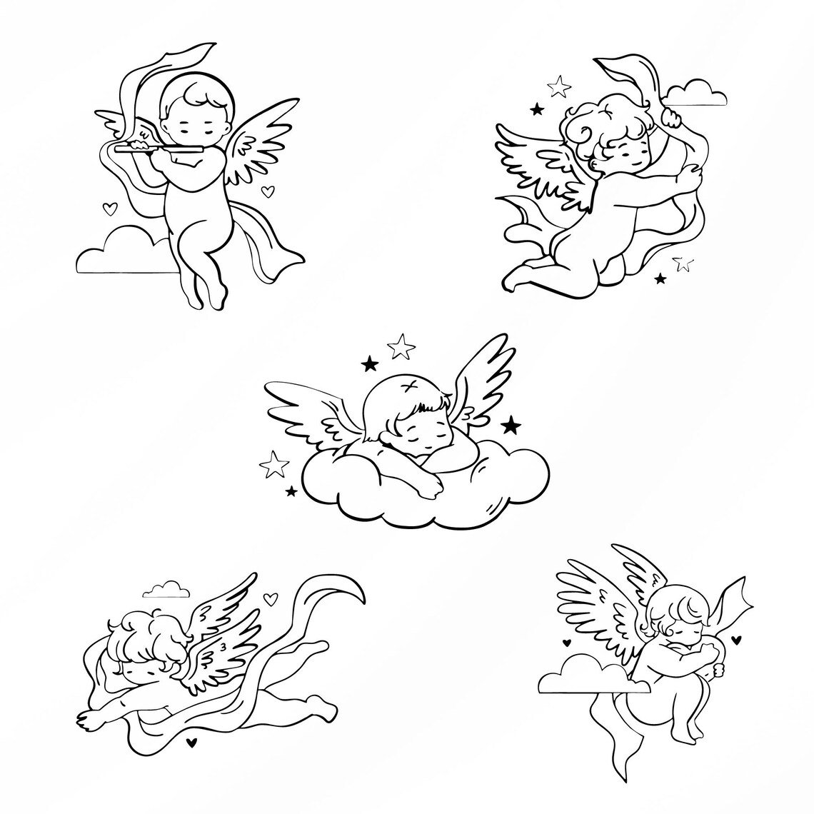 Angel Svg Bundle, Angel Clipart for Cricut, Angel Silhouette, Angel ...