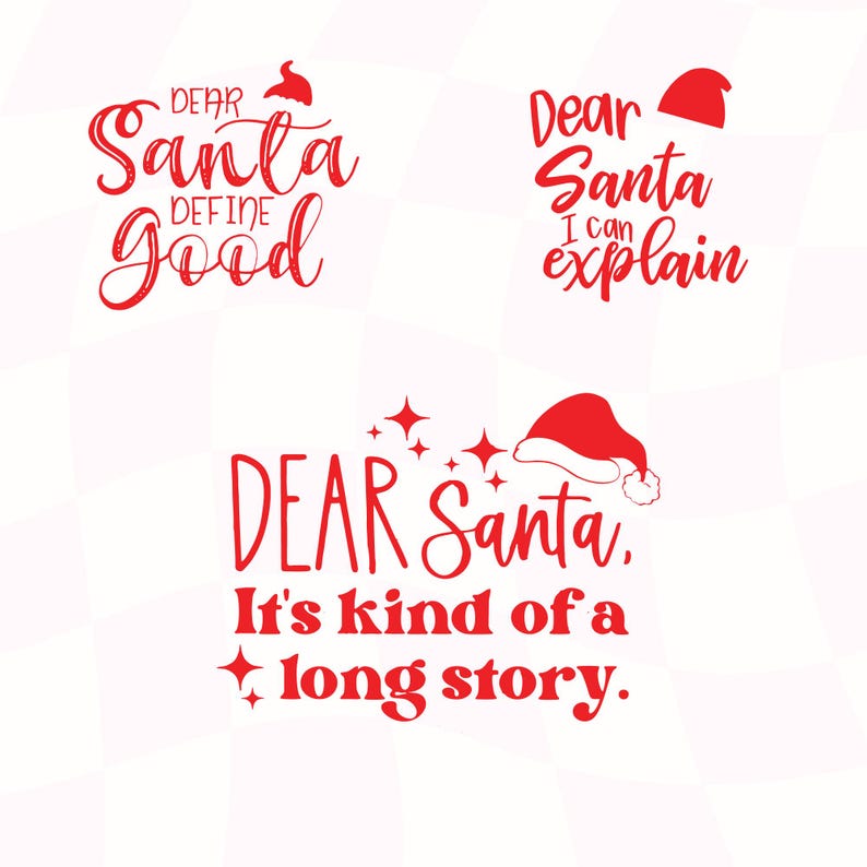 Dear Santa Svg Bundle, Santa Clipart for Cricut, Christmas Silhouette ...