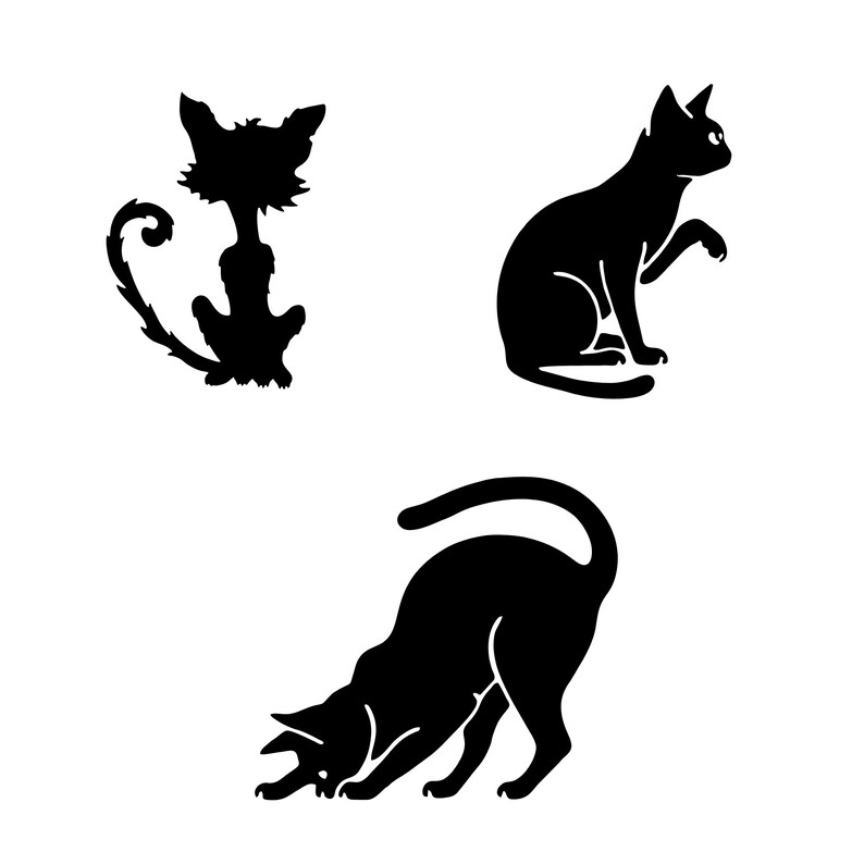 Cat Svg Bundle, Cat Clipart, Cat Head Vector, Kitty Decal, Kitten Cut ...