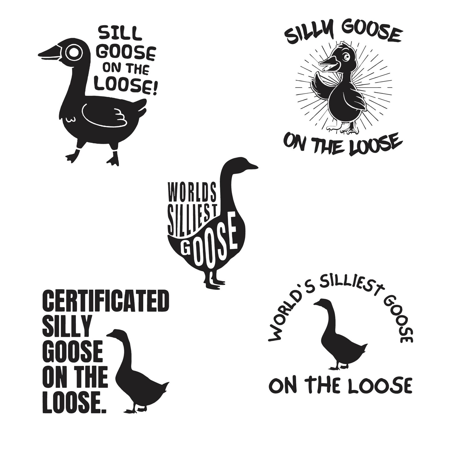Goose Svg Bundle, Silly Goose Clipart for Cricut, Silly Goose Vector ...