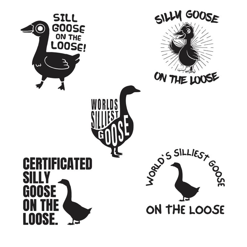 Goose Svg Bundle, Silly Goose Clipart for Cricut, Silly Goose Vector ...