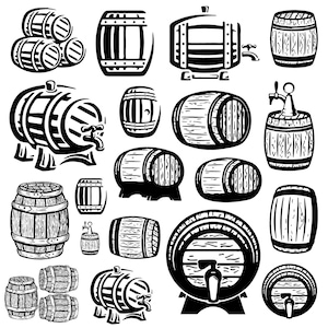 Barrel Svg Bundle, Wood Barrel Clipart, Beer Keg Vector, Barrel Decal ...