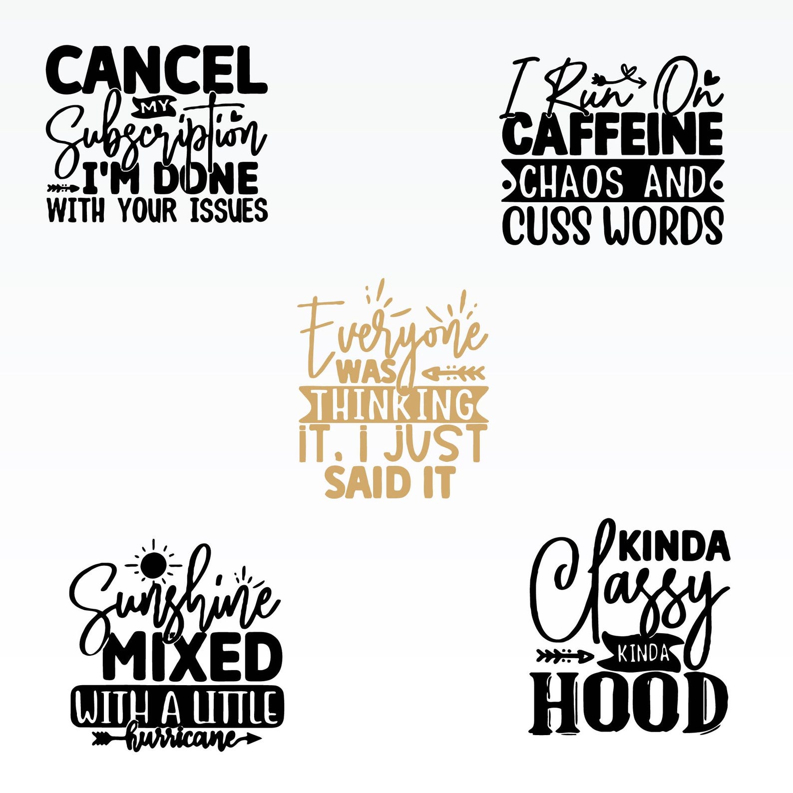 Sarcasm Svg Bundle, Sarcasm Clipart for Cricut, Sarcasm Silhouette ...