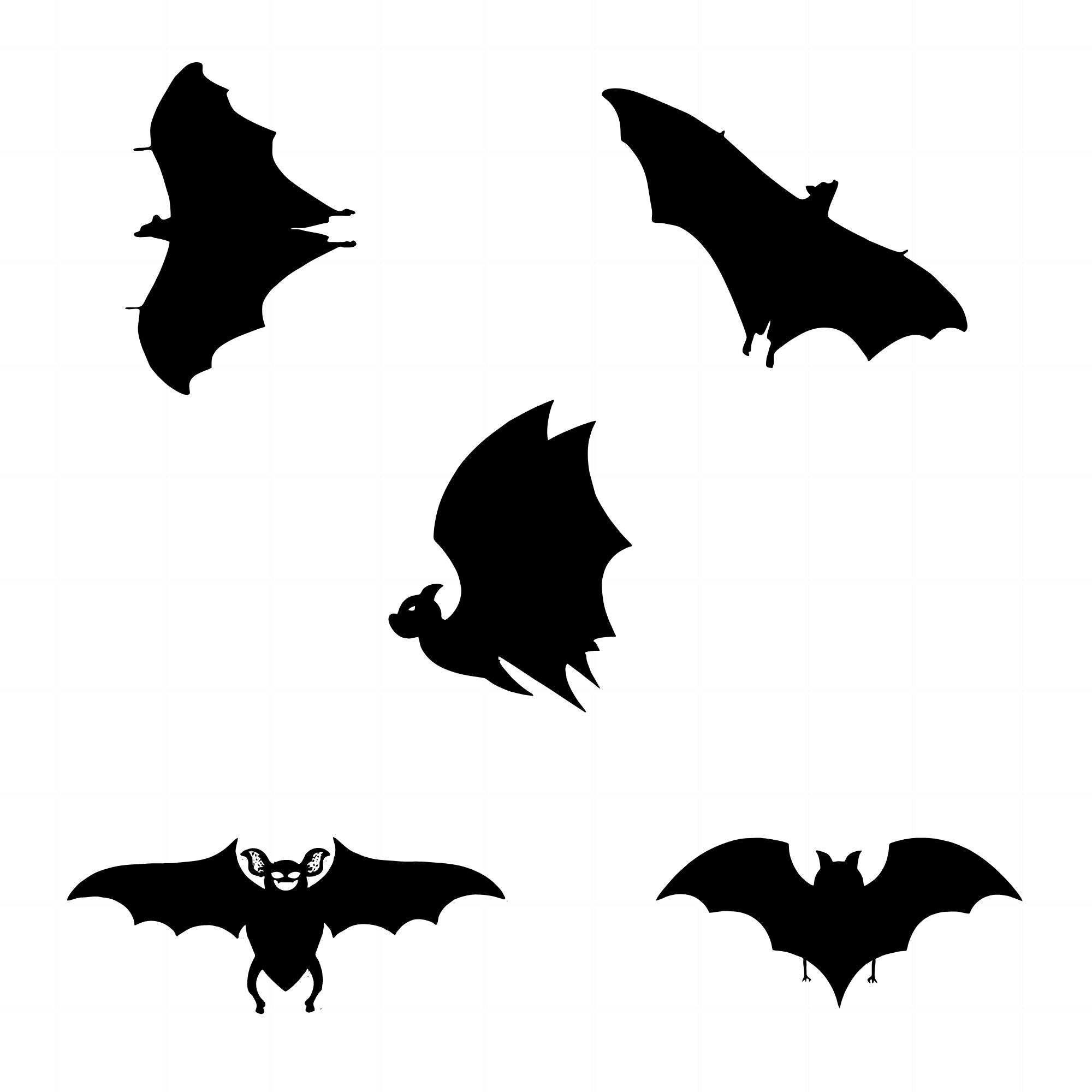 Bat Svg Bundle, Bat Clipart for Cricut, Halloween Bat Silhouette, Bat ...