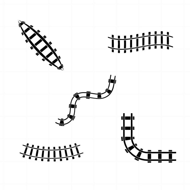 Train Track Svg Bundle, Train Track Clipart for Cricut, Train Track Cut ...