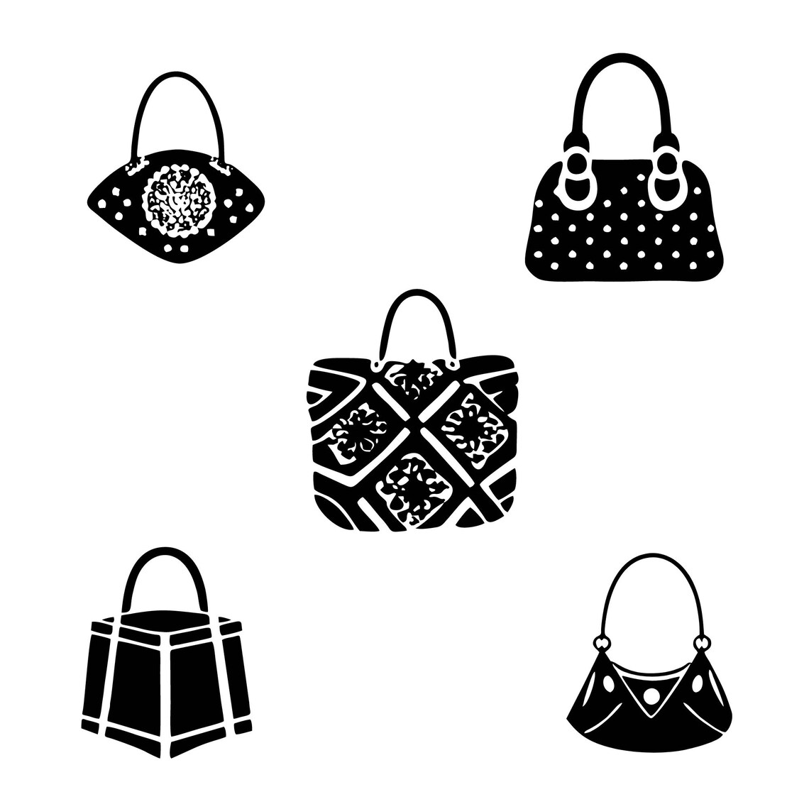 Handbag Svg Bundle, Handbag Clipart for Cricut, Purse Silhouette ...
